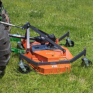 Titan Attachments 3 Point PTO Finish Mower, 48" Cutting Width, Category 1 Hitch, Rear Discharge, Requires 18-30 HP Tractor, Low-Noise Cast Iron Gearbox