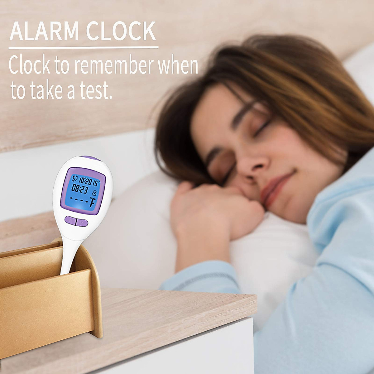 Digital Basal Thermometer for Ovulation Tracking, +/-0.09F Accuracy,60 Days of Memory for Easily Tracking Ovulation, Alarm Clock Alert, Switchable Celsius/Fahrenheit