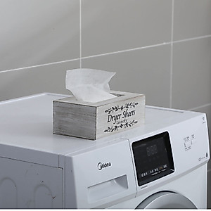 Dryer Sheet Holder Farmhouse Laundry Room Decor - Decorations and Organization - Fabric Softener Dispenser -Rustic Laundry Room Addition - Elevate Your Home - 8 x 5 x 3 Inches(Pinewood,White)