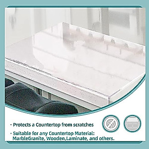 Acrylic Cutting Boards for Kitchen Counter, Clear Cutting Board for Countertop, Acrylic Cutting Board with Counter Lip, Anti-Slip Kitchen Clear Cutting Board for Countertop Protector(18x14 in)