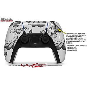 WraptorSkinz Skin Wrap compatible with Sony PS5 DualSense Controller Petals Gray (CONTROLLER NOT INCLUDED)