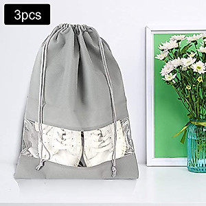 3Pcs Non‑Woven Fabric Shoes Storage Bag,Travel Dust Proof Shoe Bag,for Household Storage (Medium size without printing)