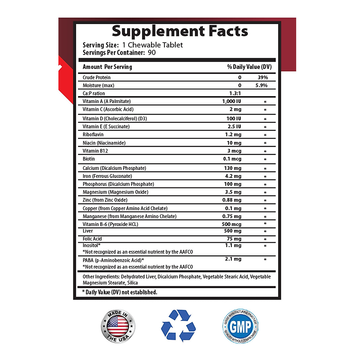 Dog Bone Supplement Best - Ultra PET Vitamins - Chews - for Dogs and Cats - Mineral Supplement - Dog Vitamin c - 90 Treats (1 Bottle)