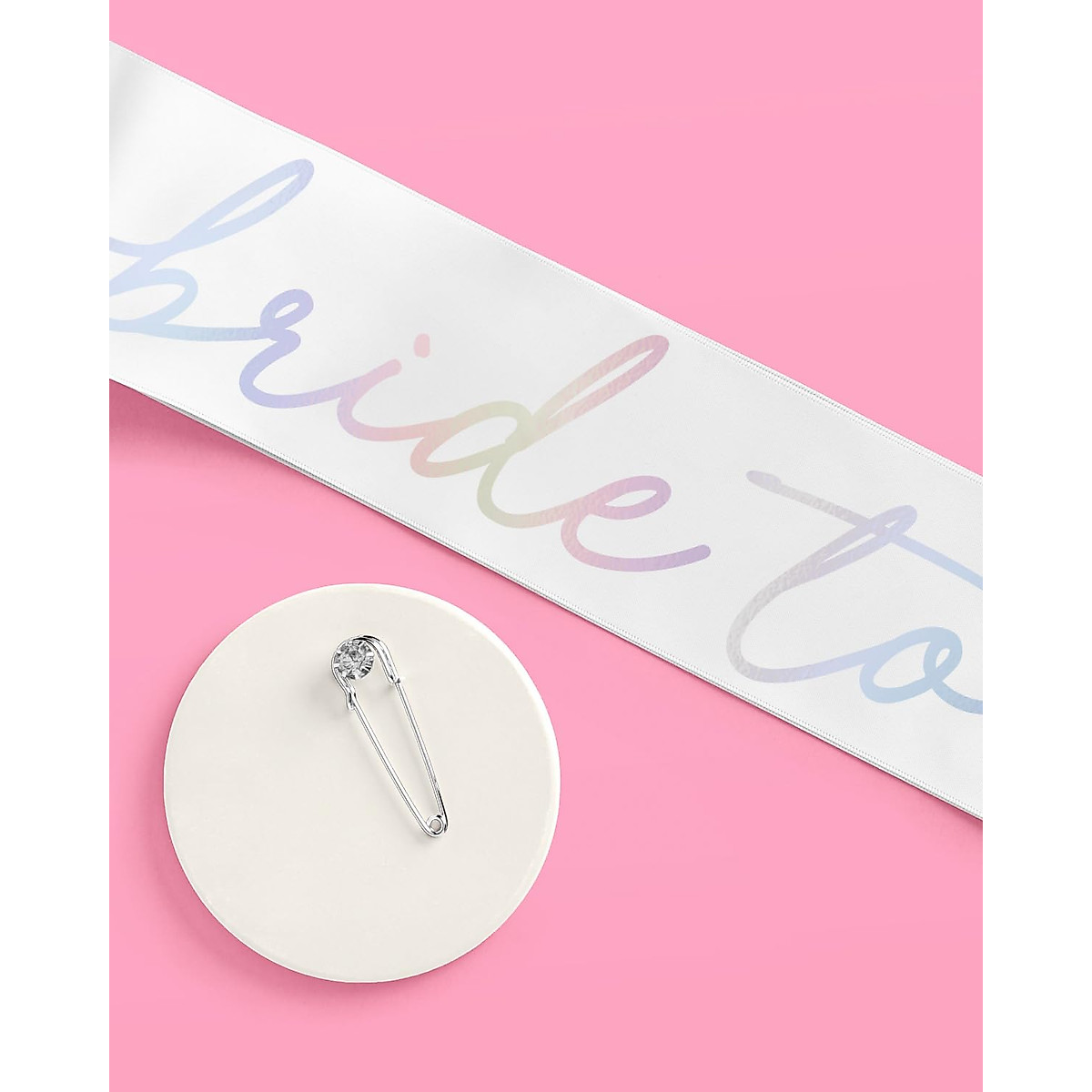 xo, Fetti Bachelorette Party Decorations Bride to Be Iridescent Sash | Classic Bridal Shower Gift, Bridesmaid Favors, Engagement Accessory