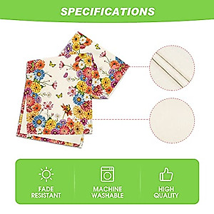 Artoid Mode Bloom Flowers Daisy Butterfly Spring Table Runner, Seasonal Holiday Kitchen Dining Table Decoration for Home Party Indoor 13x120 Inch