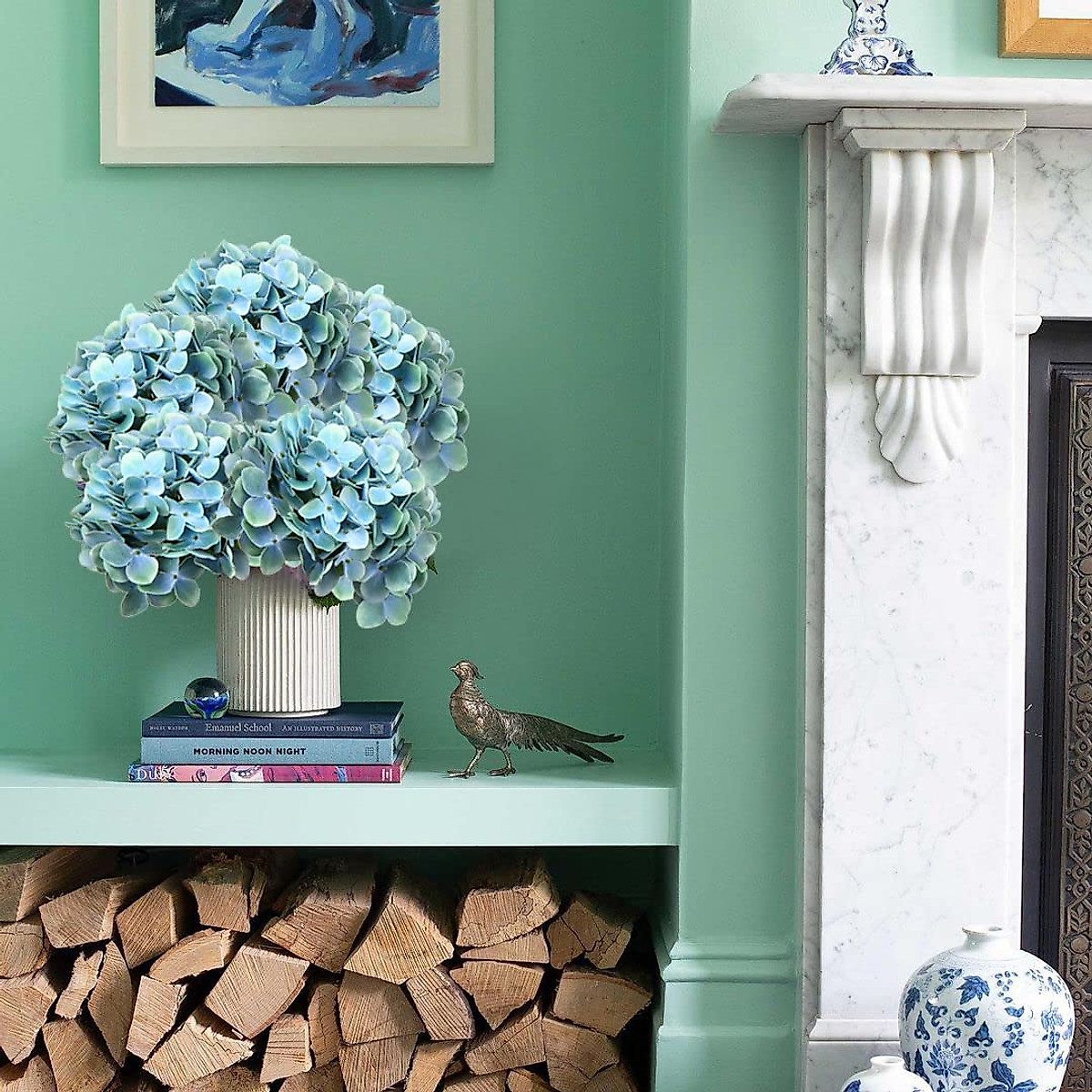 DILATATA 2 Pcs Faux Hydrangea Large Artificial Purple Hydrangea Flowers 26" Real Touch Hydrangea Flowers Lifelike Silk Hydrangea Stems for Wedding Party Garden Home Decor