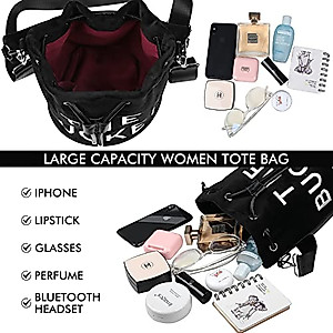 JQAliMOVV Bucket Bags for Women, Mini Bucket Bag Purses Soft Plush Crossbody Bucket Bags Drawstring Handbags Hobo Bag (Black)