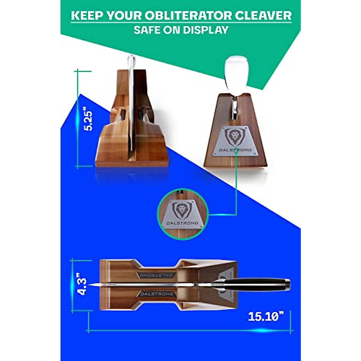 Dalstrong Obliterator Meat Cleaver - 9 inch - Gladiator Series R - Wood Stand and Sheath - Razor Sharp Massive Heavy Duty - 3lbs 6mm Thickness - 7CR17MOV Steel Kitchen - G10 Handle - NSF Certified