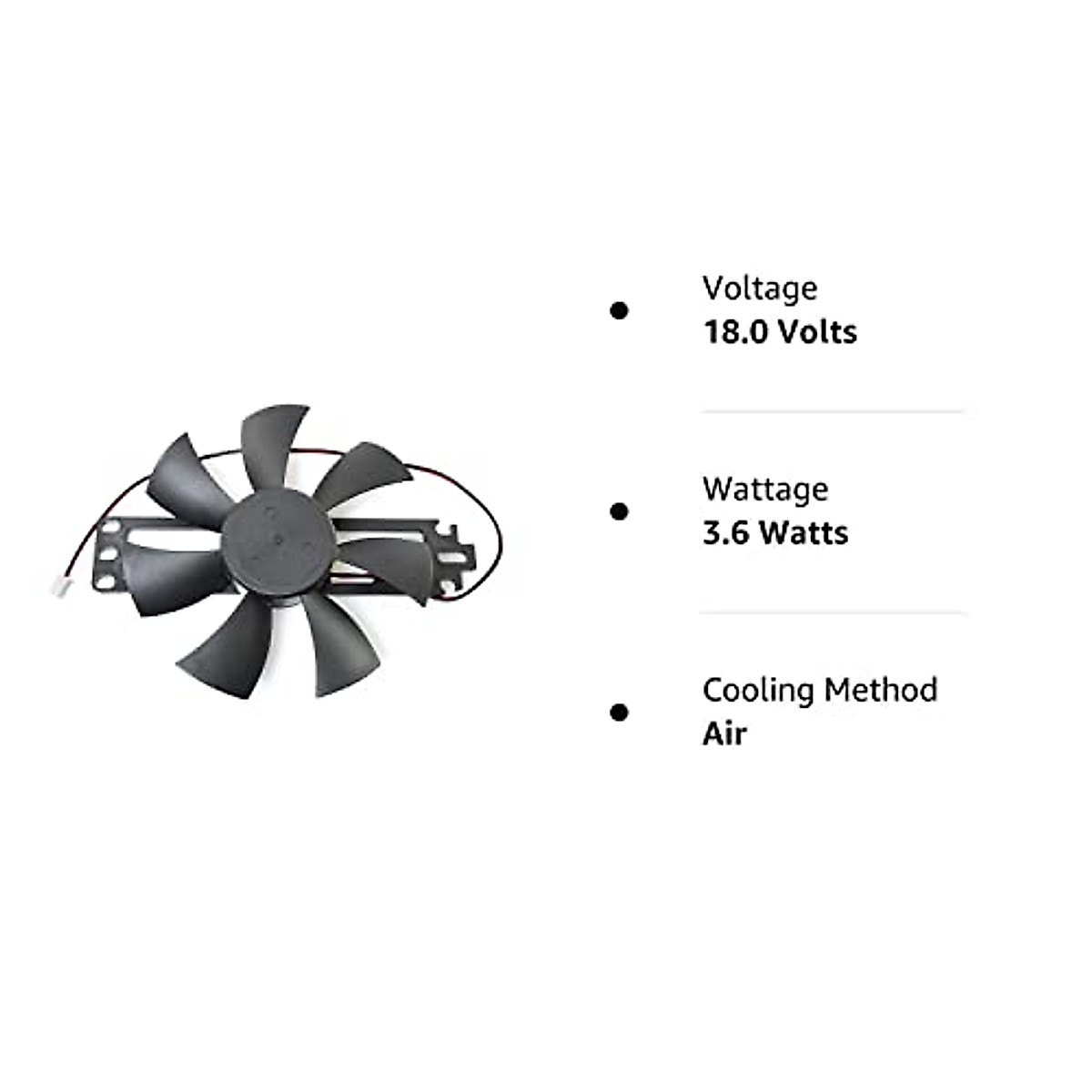 Magic&shell Cooling Fan 2PCS Black DC 18V Plastic Brushless Fan for Induction Cooker