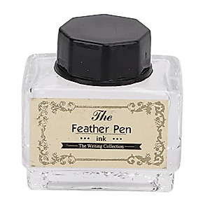 Zerodis Feather Pen Set,Vintage Calligraphy Dip Pen Feather Pen Refined Plated Rod Quill Ballpoint Pen for Kids (SP172043 Pearlescent Dark Green)