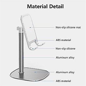 Uniwit Aluminium Alloy Angle Adjustable Desktop Cellphone Holder,Case Friendly,Fully Protect Cellphone,Sturdy and Durable Phone Stand Compatible for All iphone Series and Other 4-7.9 inches cellphones