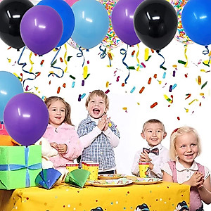 Blue Black Purple Balloon Garland Arch Kit, 137PCS Royal Blue Black Purple Balloon for Birthday Retirement Video Gaming Movie Night Outer Space Spider Hero Graduation Decorations