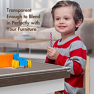 Mangotek Corner Protector Baby, Child Proofing Corners Table Corner Protectors Guards Safety Bumpers Covers for Furniture Fireplace Desk Transparent Silicone - 4 Pack