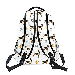 Lightweight Backpack for School, German Shepherd Dog College Bag Casual Daypack Halloween Christmas Gifts for Boys Girls