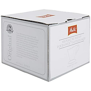 Melitta 1 Cup Porcelain Pour-Over Cone Coffeemaker, Glossy White