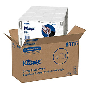 Kleenex Professional C-Fold Hand Cleaning Towel, 10.10" x 13.25", White 2400 Wiper