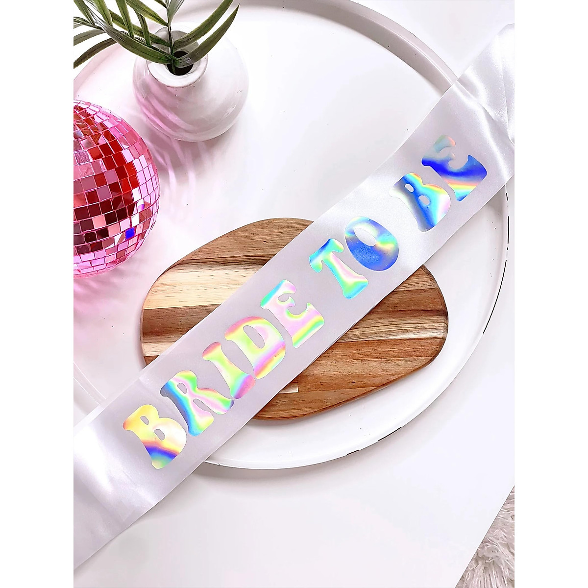 QPARTYFIRE Bachelorette Party Disco Themed Sash,Bride to Be Sash,Bachelorette Party Sash for Disco Ball Disco Theme Last Disco Space Cowgirl Sash