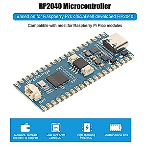 Yoidesu RP2040-Plus Microcontroller Mini Development Board for Raspberry Pi, Based on RP2040 Chip, Dual Core ARM Cortex M0+ Processor, 26 GPIO Pins, Flexible Clock Running Up to 133 MHz