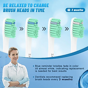 Replacement Heads for Philips Sonicare Toothbrush E-Series, Perfectly Compatible with Phillips Sonic Care Screw-on Toothbrushes, 6 Pack