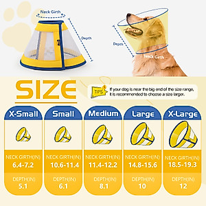 Soft Dog Cone/for Dogs After Surgery Large Medium Dogs Breathable Adjustable Comefortable Dog Cone Surgical Recovery Prevents Licking Biting Scratching, Dog Protector,XL