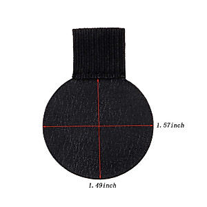 Mini Skater Round Pen Loop Holder for Notebooks Elastic Self Adhesive Leather Stylus Pencil Elastic Loops Holders Attached to Tablet Case Calendars Journals Planners Clipboard, Pack of 5 (Black)