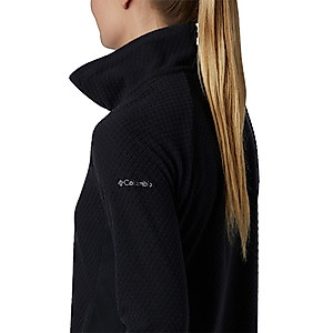Columbia Women's Glacial IV Print Half Zip, Black Quilt Pattern/Black, Medium