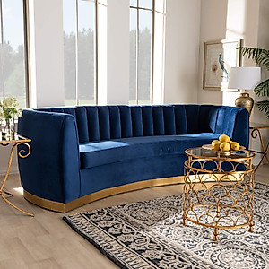 Baxton Studio Sofas, Royal Blue/Gold