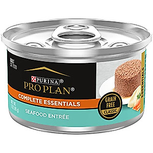 Purina Pro Plan Grain Free, Pate, High Protein Wet Cat Food, Complete Essentials Seafood Entree - (Pack of 24) 3 oz. Cans