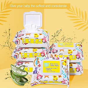 Baby Wipes - HAPPY BUM Saline Baby Wipes, Hypoallergenic, Unscented, 180 Count (6 Packs of 30 Wipes) Saline Nose and Face Wipes
