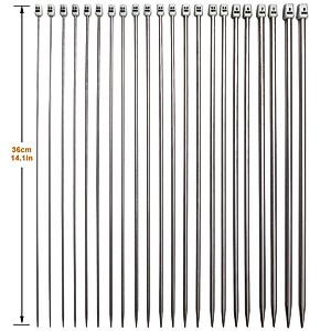 Knitting Needle Set, BCMRUN 22PCS 2mm(B)-8mm(L) Straight Single Pointed Stainless Steel Sweater Needles Set(11Pair-11 Size,9.8 inch) with Locking Stitch Makers Large-Eye Needles Measure Tape (36CM)