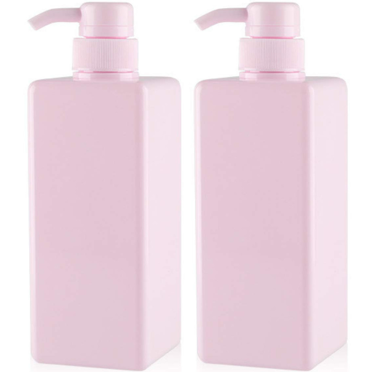 Refillable Pump Bottles 22oz/650ml Plastic Pump Bottles (Pink) - Set of 2 Empty Pump Bottles for Lotions and Creams - Plastic Pump Bottles for Hand Sanitizer, Soap, Shampoo, Conditioner and More