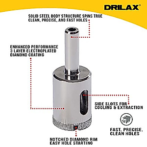 3/4 Inch Diamond Drill Bit Ceramic Pot Porcelain Tile Glass Bottle Granite Hole Saw 0.75 inches by Drilax