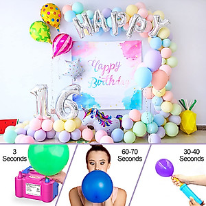 AXHJ Electric Balloon Pump- Portable Dual Nozzle Air Blower Pump Inflator for Fast and Easy Bulk Balloons Filling for Party Decoration[110V, 600W, Rose Red]