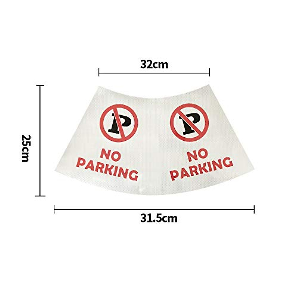 BATTIFE 2 Pack NO Parking Reflective Collars for Traffic Safety Cones, High Visible Signs for Driveway Road Outdoor Use [Cone Not Include]