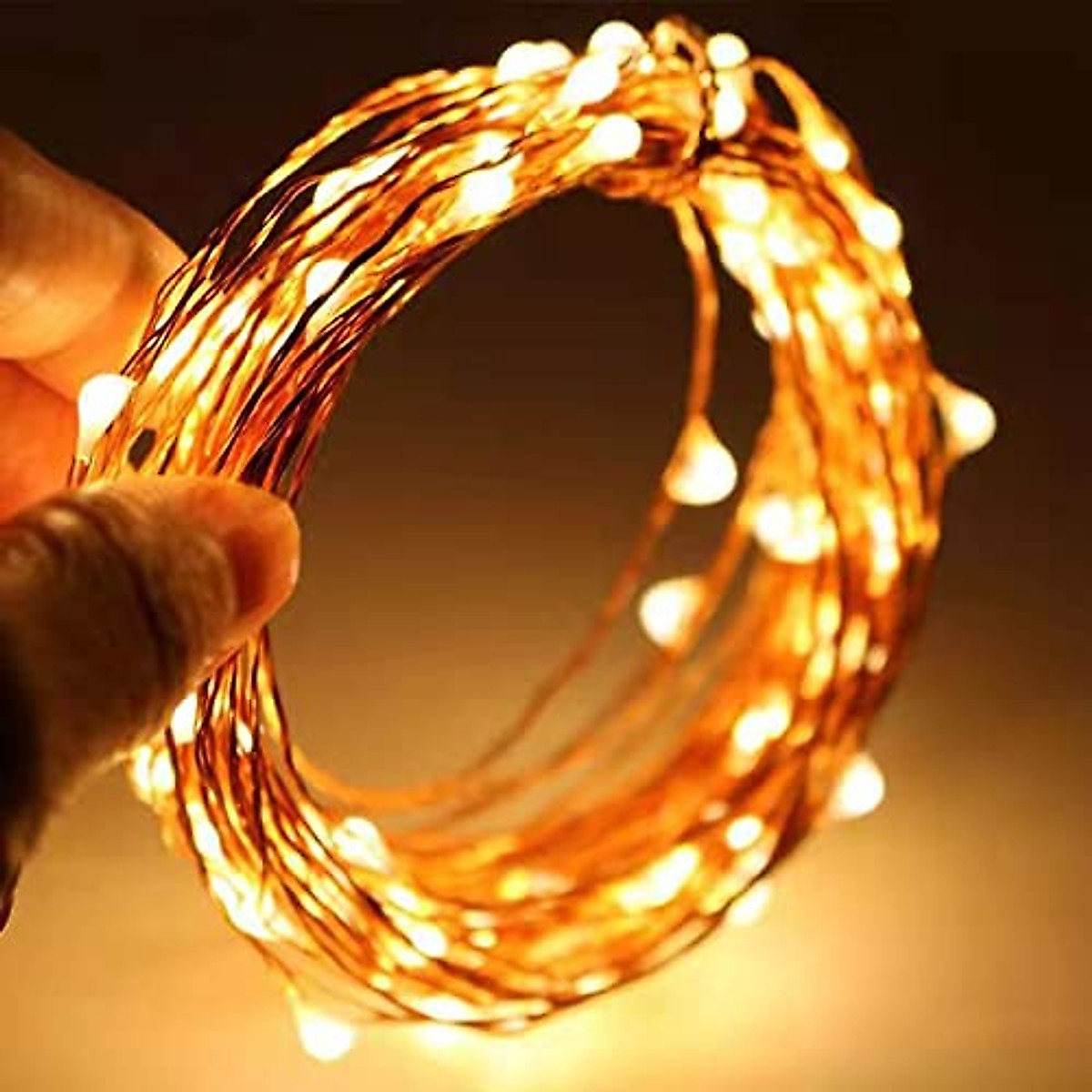 Led String Lights, Mini Battery Powered Copper Wire Starry Fairy Lights, Battery Operated Lights for Bedroom, Christmas, Parties, Wedding, Centerpiece, Decoration (5m/16ft Warm White)