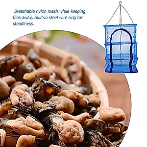 BESPORTBLE Drying Rack 4 Layers Folding Hanging Mesh Dryer for Shrimp Fish Fruit Vegetables Herb, 66X35X35cm with Buckle