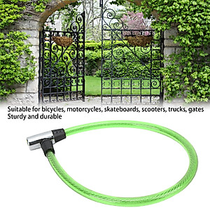 SPYMINNPOO Bike Lock Cable with Key Steel Wire Portable Cable Lock Security Bike Lock for Bike Motorcycle Gate 3 Colors(Green)