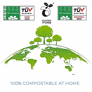 Wooflinen Dog Poop Bags | Certified Compostable Dog Waste Bags, Unscented, 240 Bags, Made from Corn | Large and Thick