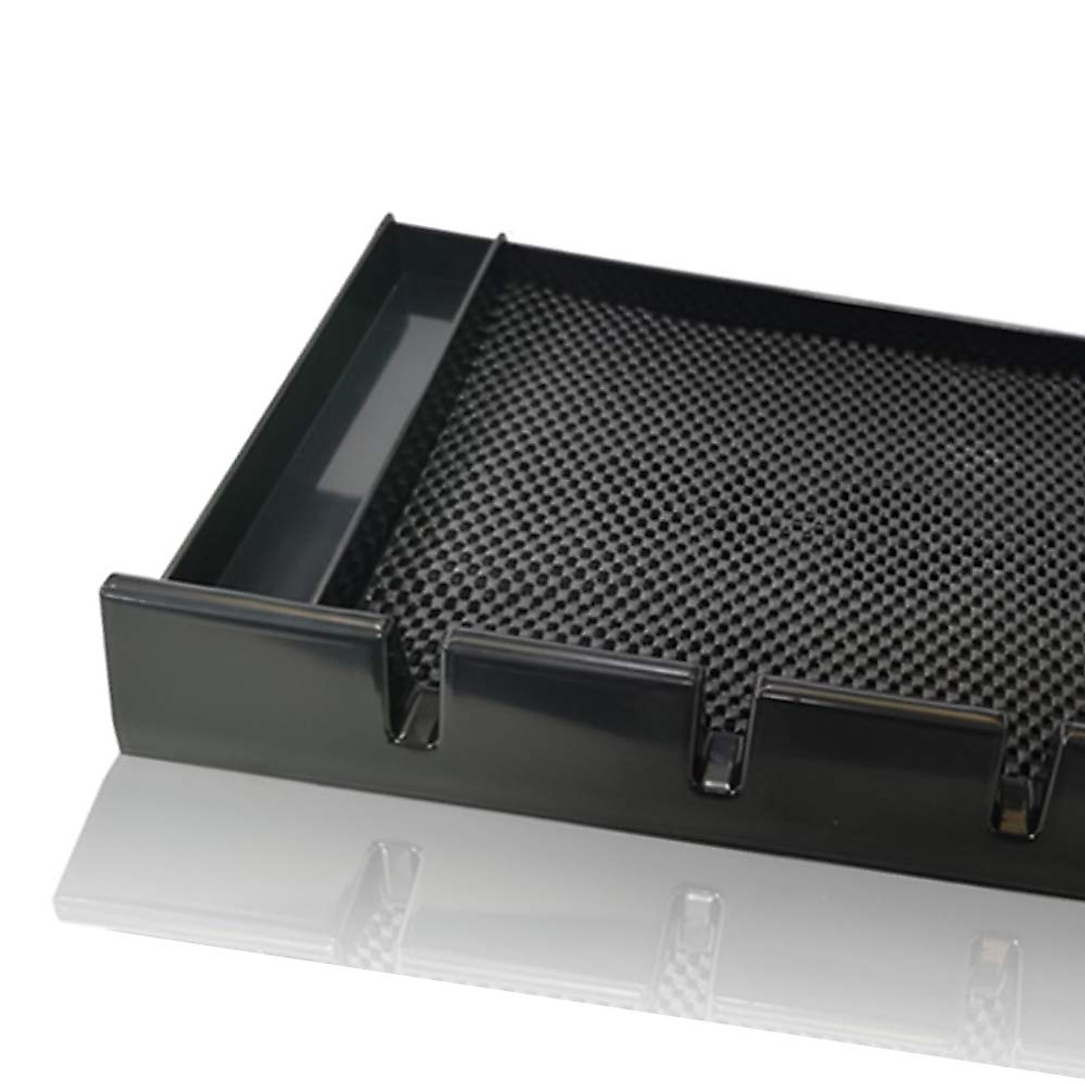 Barber Clipper Tray, Salon Anti-slip Clippers Organizer,Razor Case with 4 Notches Professional Hair Trimmer Holder Hairdresser Stylists Barber Tools Box (Black)