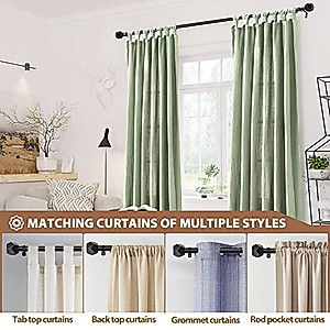 TONIAL 3/4 Curtain Rods 32 to 58 Inch(2.6-4.8ft), Telescoping Splicing Drapery Rods for Windows 20 to 53 Inch(1.7-4.4ft), Decorative Single Rod with GeometricFinial, Black