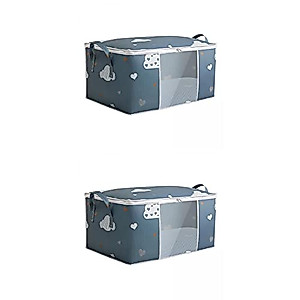 MagiDeal 2Pcs Storage Bag Containers Polyester Fabric Quilt Organizers