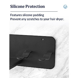 Hair Dryer Holder Wall Mount for Dyson Supersonic Airwrap Hair Dryer, Metal Blow Dryer Stand Attachments Storage for Bathroom and Salon, Black