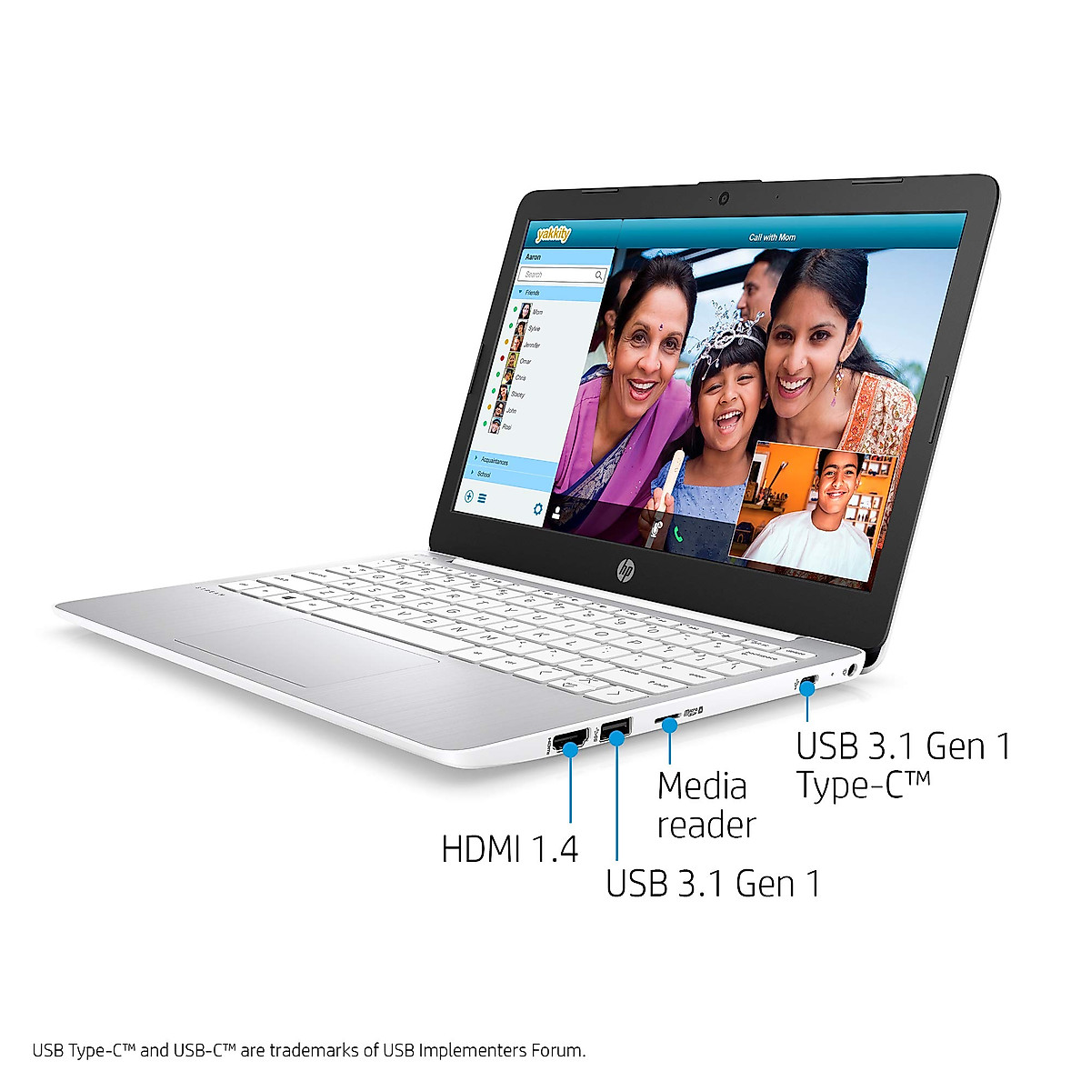 HP Stream 11-Inch Laptop, Intel X5-E8000 Processor, 4 GB RAM, 32 GB eMMC, Windows 10 Home in S Mode with Office 365 Personal and 1 TB Onedrive Storage for One Year (11-ak1020nr, Diamond White)