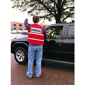 MCR Safety - 611ICV204 ICV204 Incident Command Polyester/Cotton Safety Vest with 1-Inch White Reflective Stripe, Red