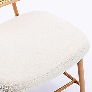 ONEVOG Classic Fabric Dining Chairs, Plush Upholstered Dining Seat，Kitchen Dining Room Chair with Curved Back, Faux Wood Metal Legs, Mid Century Modern Beige Dinner Chairs Set of 2