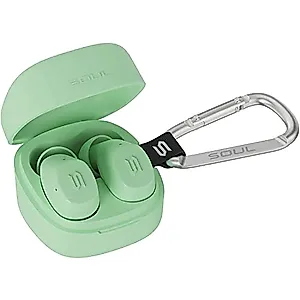 SOUL New S-Nano True Wireless Earbuds - in Ear Headphones, Ultra Portable, Bluetooth, IPX5 Waterproof, Transparency Mode - Lime
