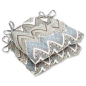 Pillow Perfect Indoor Cottage Mineral Chair Pads, 2 Count (Pack of 1), Blue