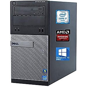 Dell Optiplex 3010 Mini-Tower Desktop PC, Intel Quad-Core i7-3770 Upto 3.90 GHz, 16GB RAM, 512GB SSD, Radeon HD 6450 1GB, DVD, VGA, DVI, HDMI, Wi-Fi, Bluetooth - Windows 10 Pro (Renewed)