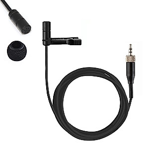 XGWTH Lavalier Microphone Omnidirectional Condenser Lapel Mic Compatible with Sennheiser Wireless System Transmitter Bodypack 3.5mm Stereo Female Screw Plug with Clip & Cap
