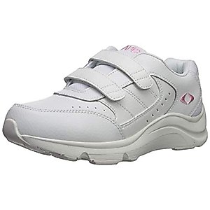 Apex Women's Double Strap Walker Sneaker, White, 6.5 W US